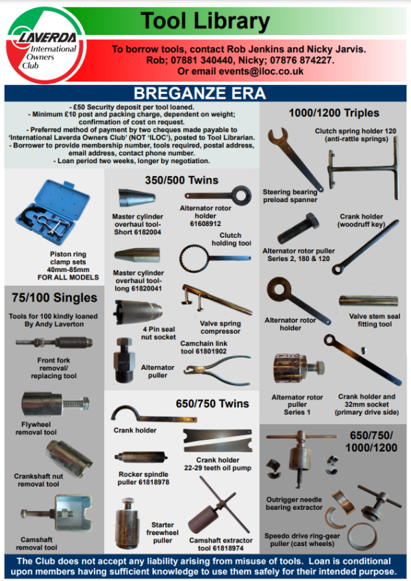 Library – Tool Library – International Laverda Owners Club