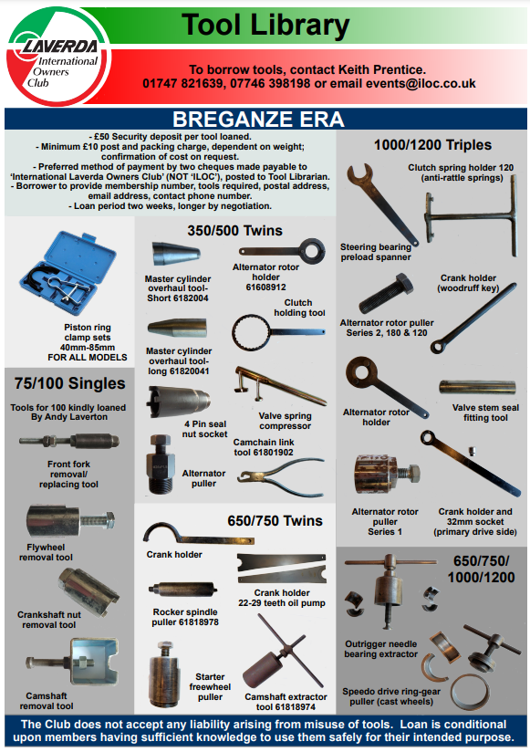 Library – Tool Library – International Laverda Owners Club